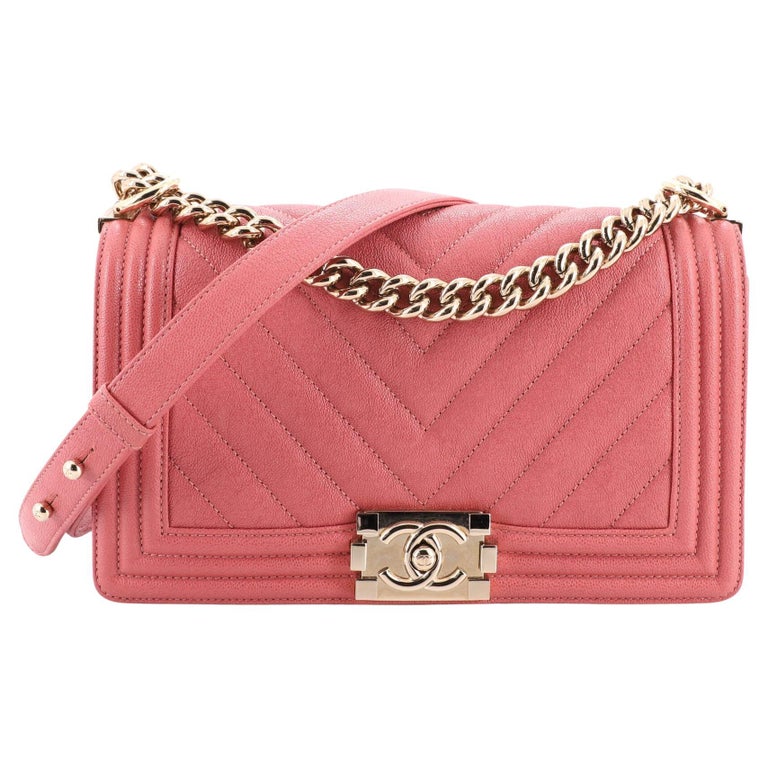 Chanel Boy Flap Bag Chevron Caviar Old Medium For Sale at 1stDibs