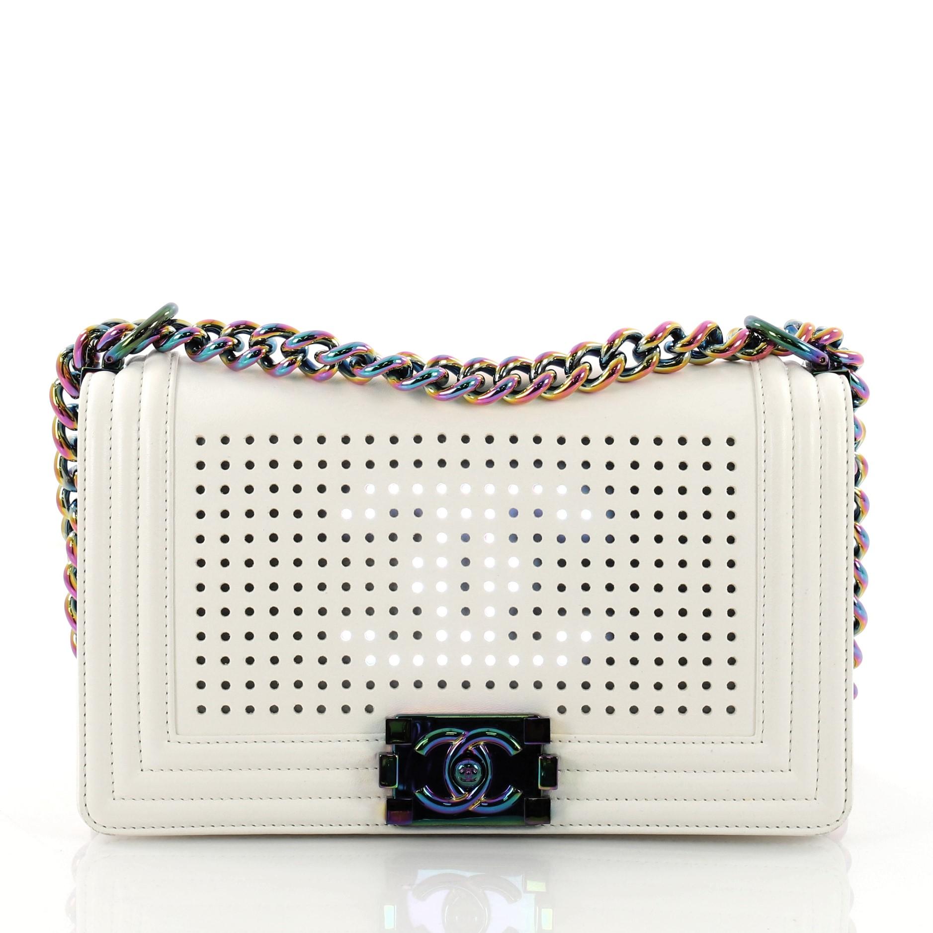 Chanel Boy Flap Bag LED Perforated Leather Small at 1stDibs | chanel ...