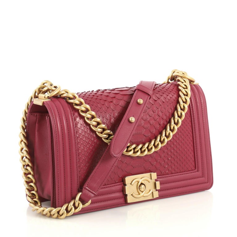 Chanel Boy Flap Bag Python Old Medium at 1stDibs