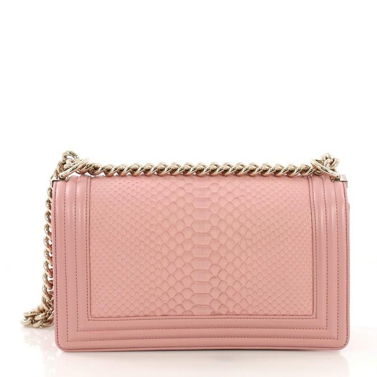 Chanel Boy Flap Bag Python Old Medium at 1stDibs | chanel pink python ...