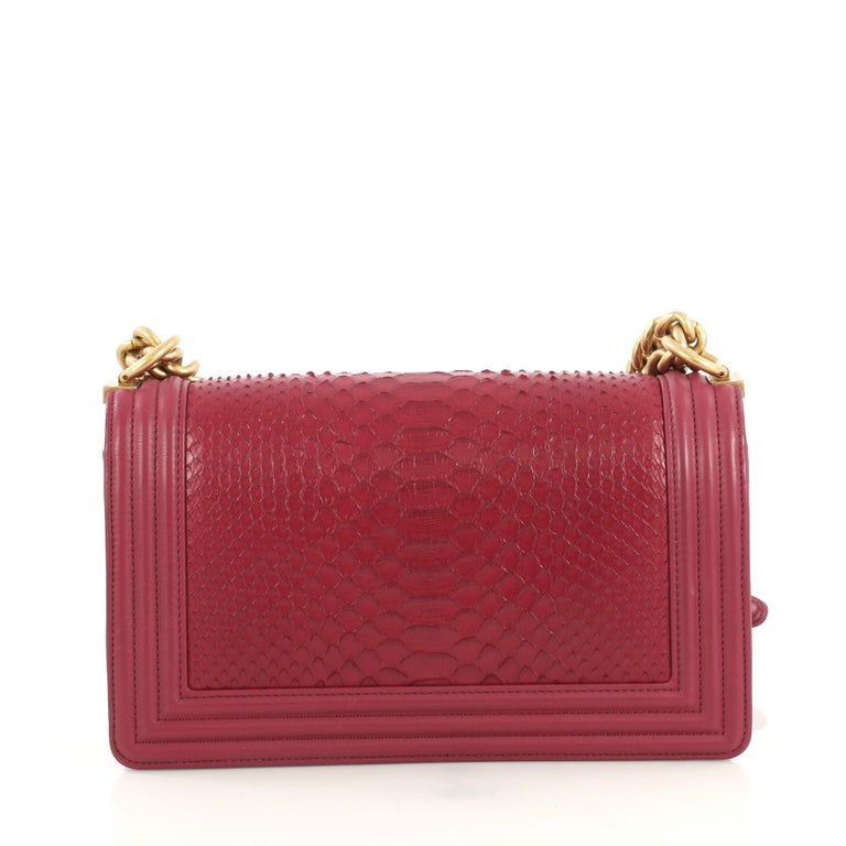 Chanel Boy Flap Bag Python Old Medium at 1stDibs