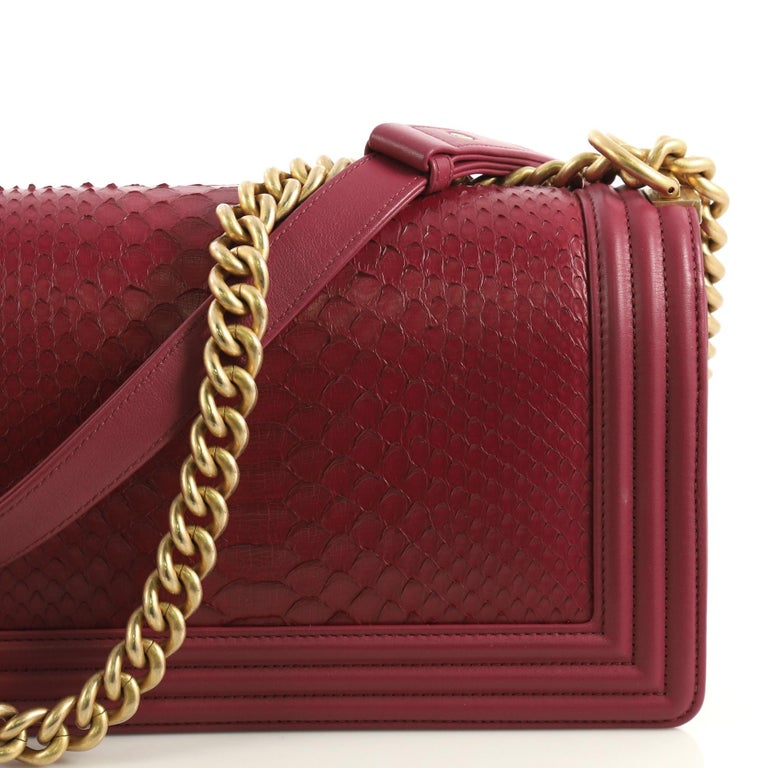 Chanel Boy Flap Bag Python Old Medium at 1stDibs