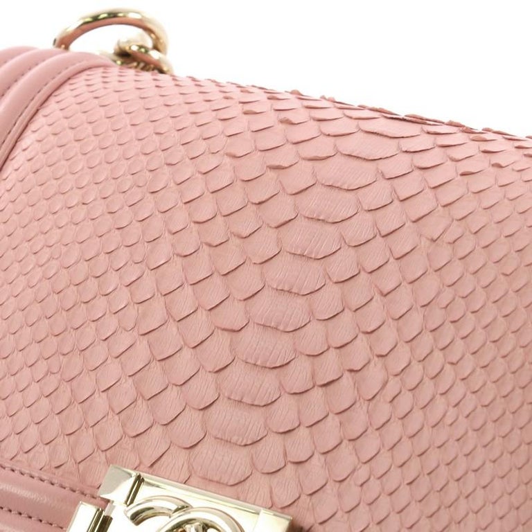 Chanel Boy Flap Bag Python Old Medium at 1stDibs | chanel pink python boy bag, chanel boy bag ...