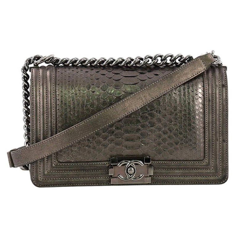 Chanel Boy Flap Bag Python Old Medium at 1stDibs