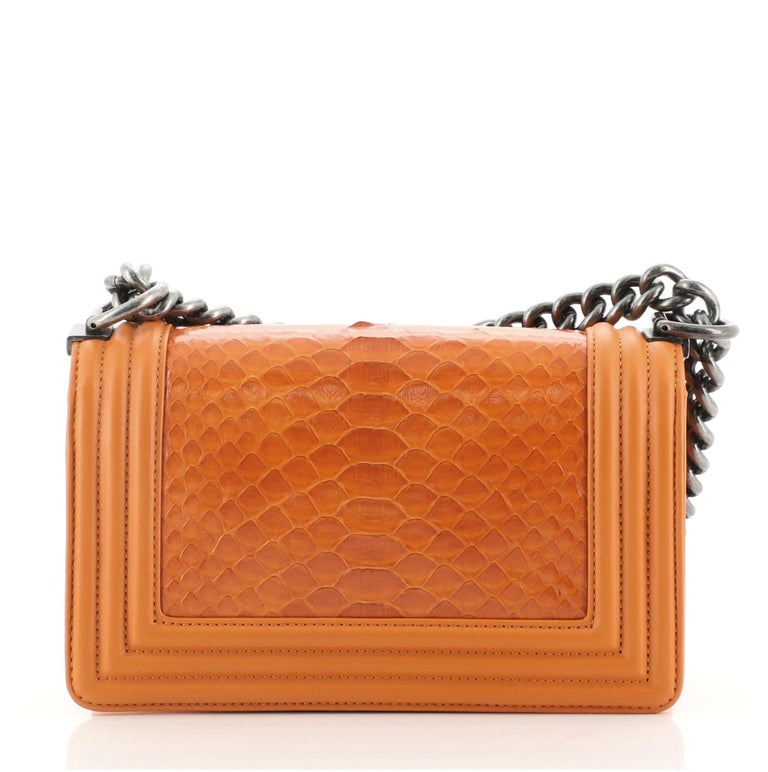 Chanel Boy Flap Bag Python Small at 1stDibs