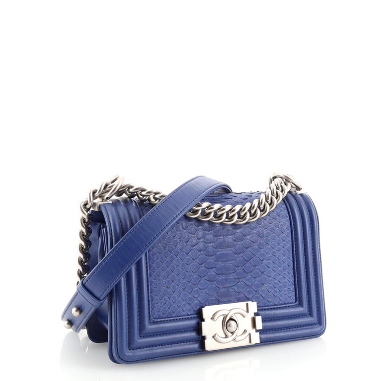 Chanel Boy Flap Bag Python Small For Sale at 1stDibs