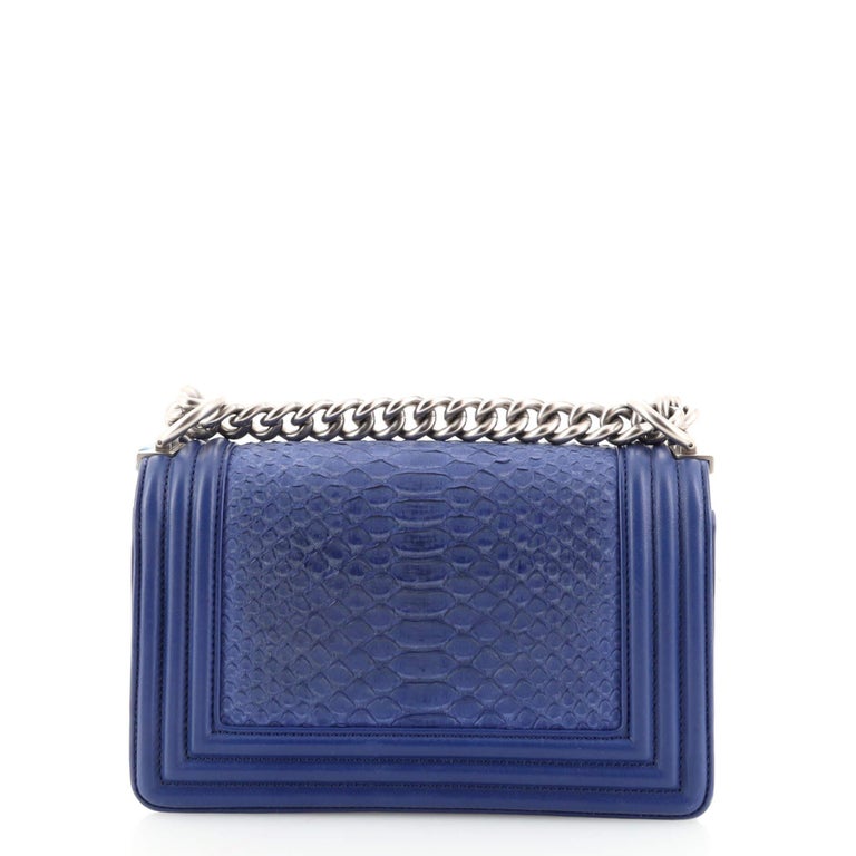 Chanel Boy Flap Bag Python Small For Sale at 1stDibs