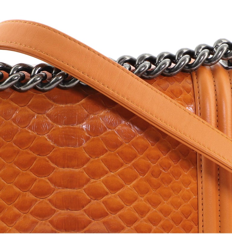 Chanel Boy Flap Bag Python Small at 1stDibs
