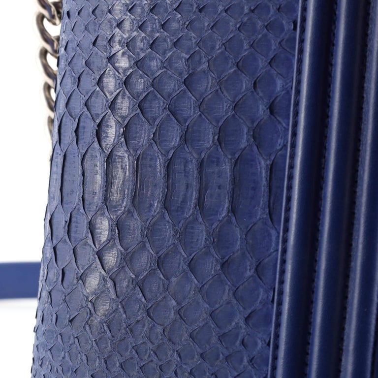 Chanel Boy Flap Bag Python Small For Sale at 1stDibs