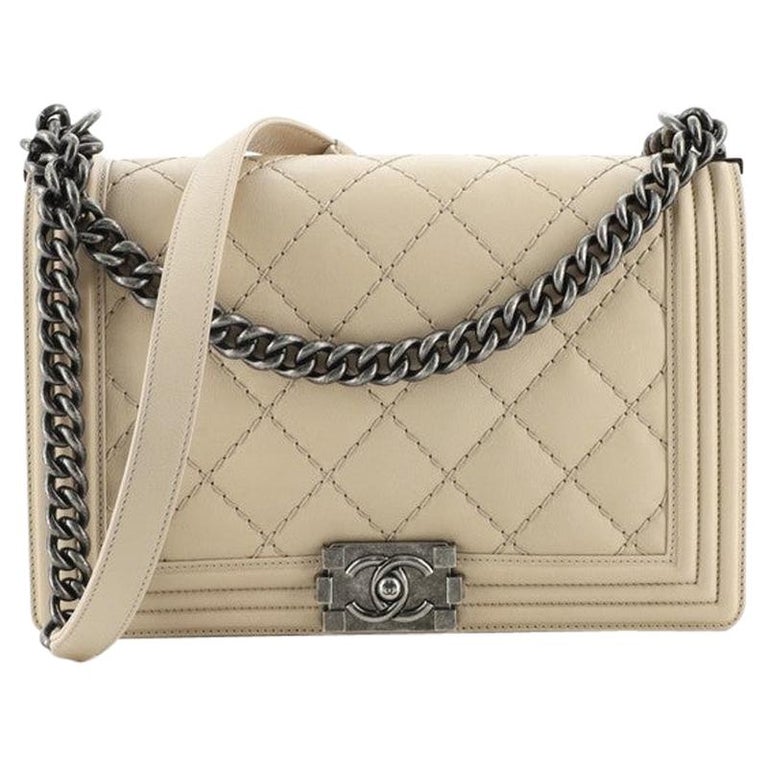Chanel Boy Flap Bag Quilted Calfskin New Medium at 1stDibs