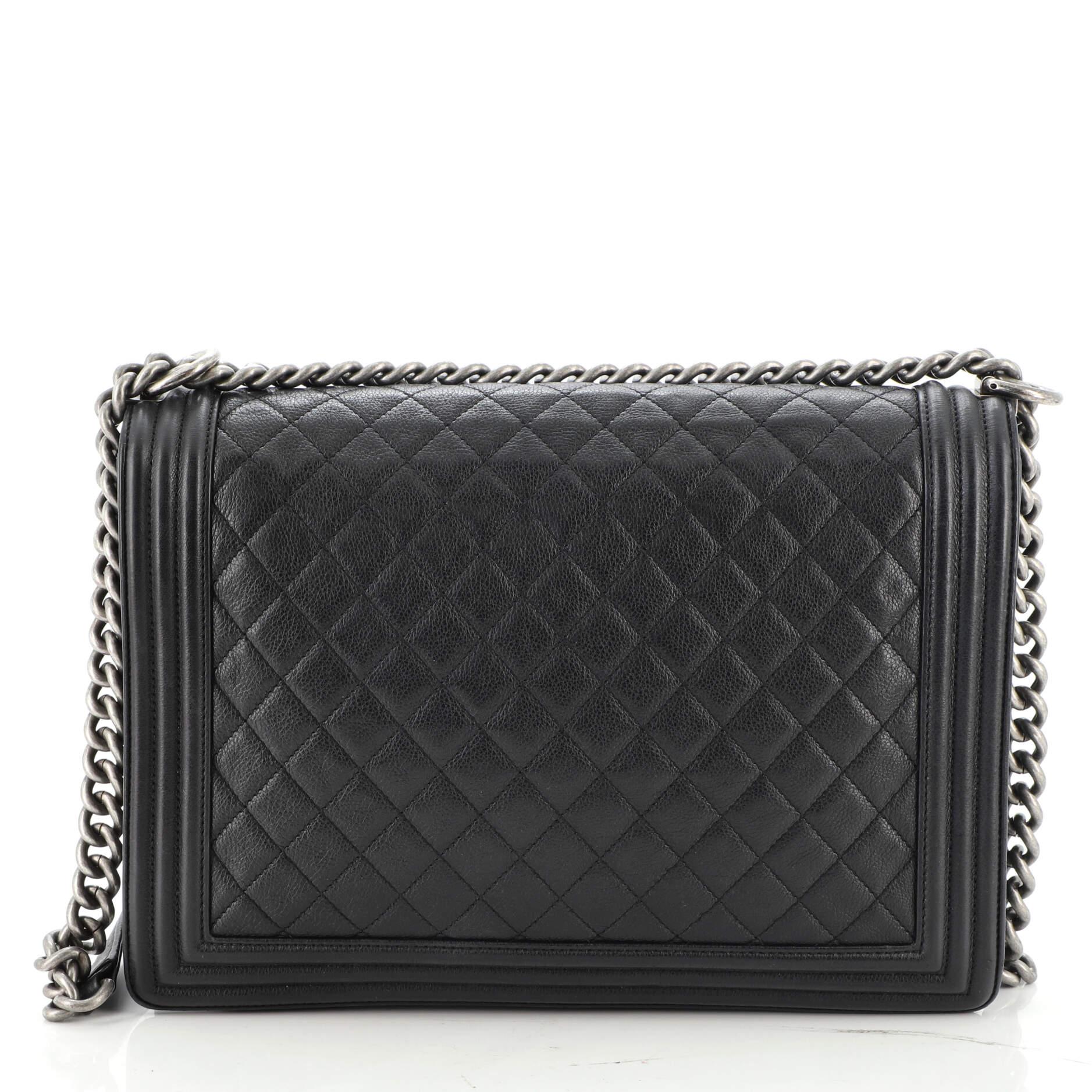 Chanel Boy Flap Bag Quilted Caviar Large at 1stDibs | boy chanel ...