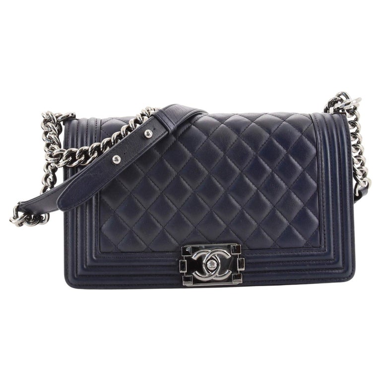 Chanel Boy Flap Bag Quilted Lambskin Old Medium For Sale at 1stDibs