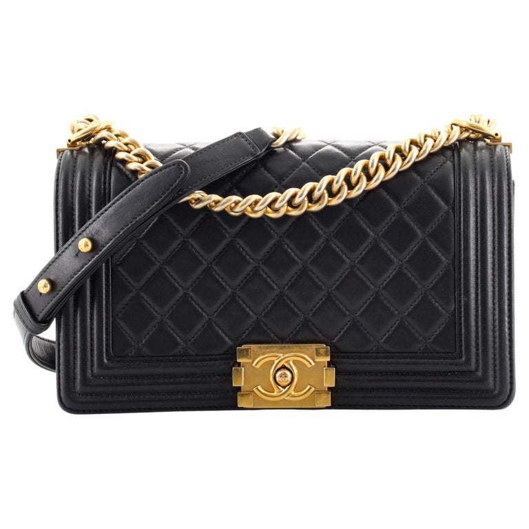Chanel Boy Flap Bag Quilted Lambskin Old Medium at 1stDibs