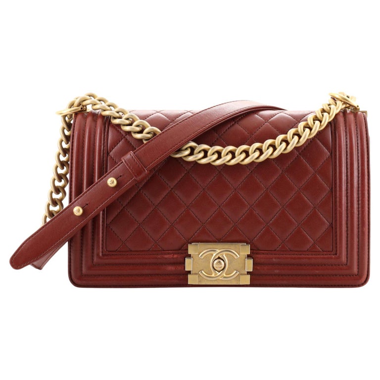 Chanel Boy Flap Bag Quilted Lambskin Old Medium For Sale at 1stDibs