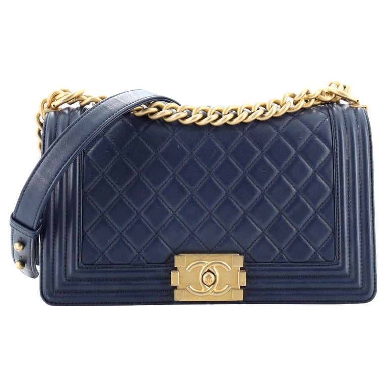 Chanel Boy Flap Bag Quilted Lambskin Old Medium For Sale at 1stDibs