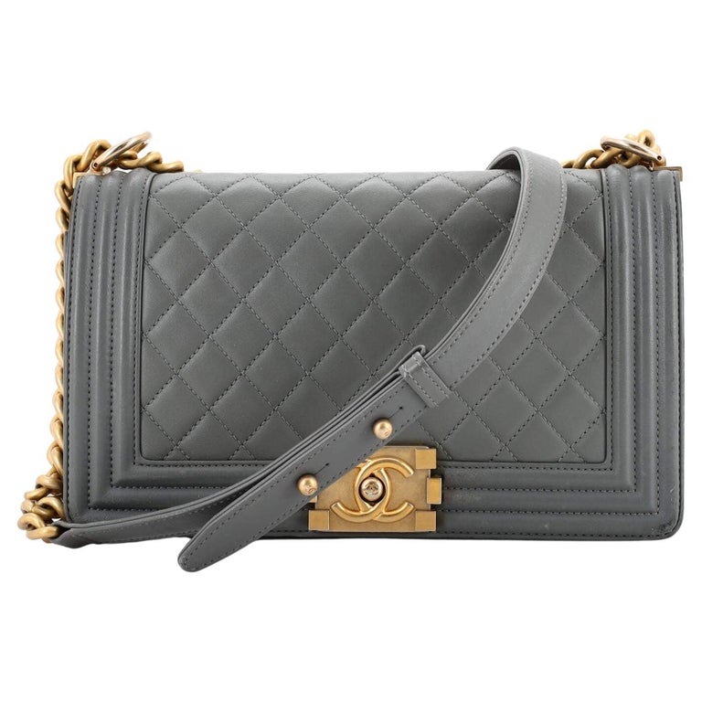 Chanel Boy Flap Bag Quilted Lambskin Old Medium For Sale at 1stDibs