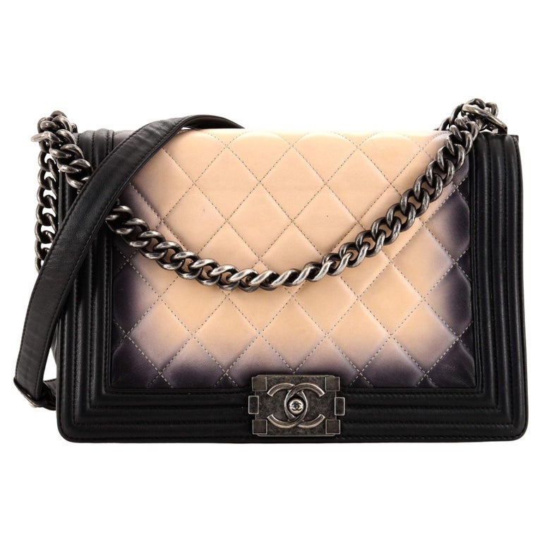 Chanel Boy Flap Bag Quilted Ombre Calfskin New Medium at 1stDibs
