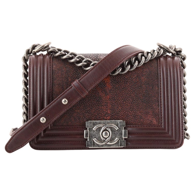 Chanel Boy Flap Bag Stingray Small For Sale at 1stDibs