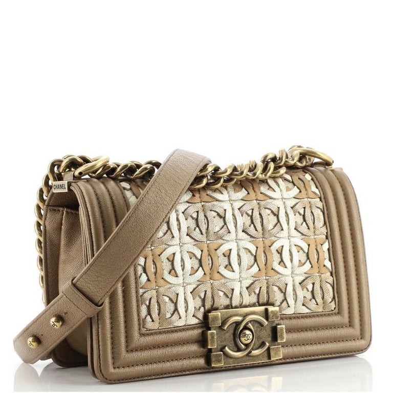 Chanel Boy Flap Bag Woven Leather Small at 1stDibs