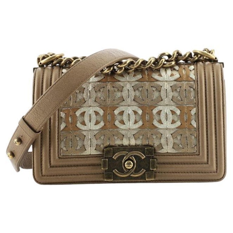 Chanel Boy Flap Bag Woven Leather Small at 1stDibs