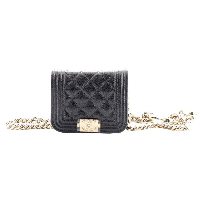 Chanel Boy Flap Chain Belt Bag Quilted Caviar at 1stDibs