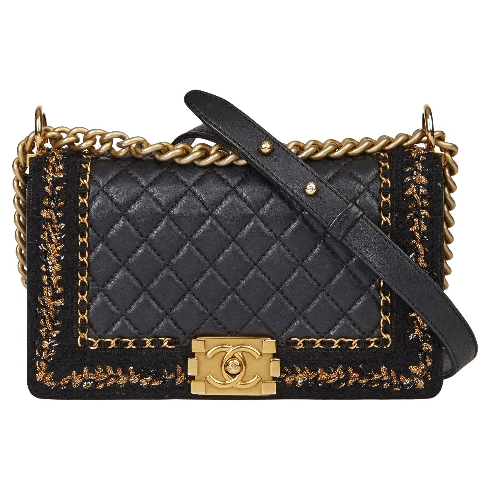 Chanel Boy Medium Bag Black And Gold At 1stDibs Chanel Boy Medium Bag Black And Gold At 1stDibs