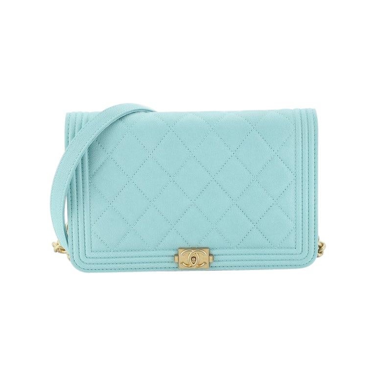 Chanel Boy Wallet on Chain Quilted Caviar at 1stDibs