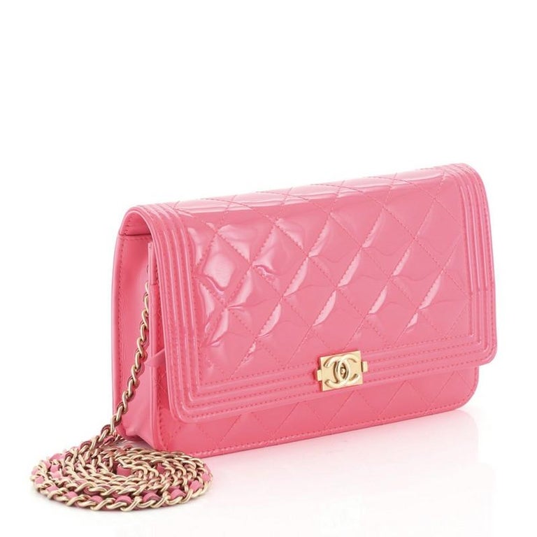 Chanel Boy Wallet On Chain Quilted Patent at 1stDibs