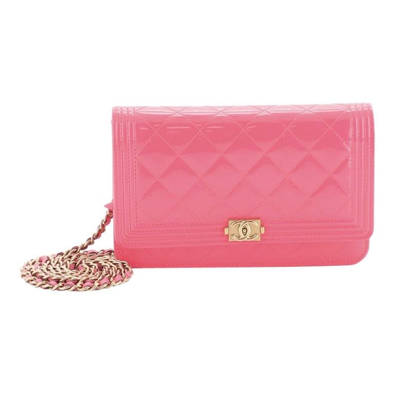 Chanel Boy Wallet On Chain Quilted Patent at 1stDibs
