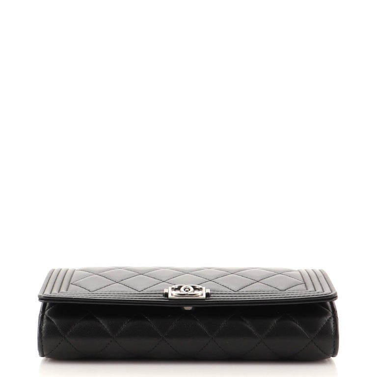 Chanel Boy Wallet on Short Chain Quilted Lambskin For Sale at 1stDibs