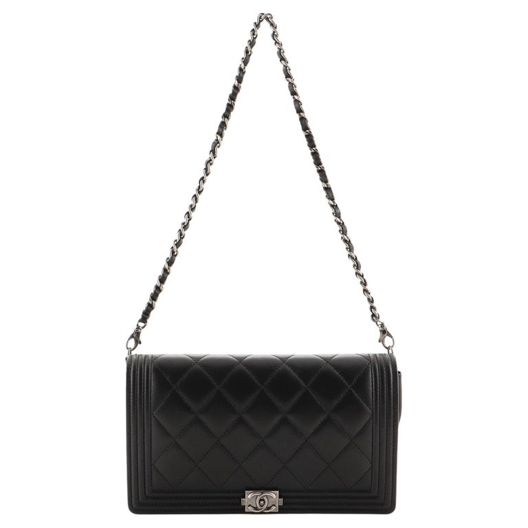 Chanel Boy Wallet on Short Chain Quilted Lambskin For Sale at 1stDibs
