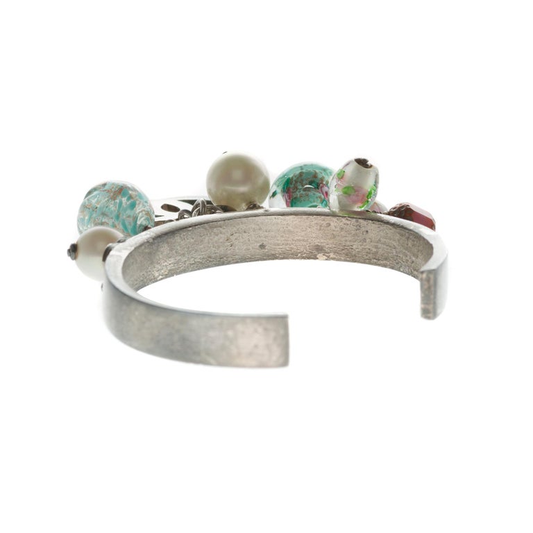 Chanel Bracelet in silver metal with charms For Sale at 1stDibs