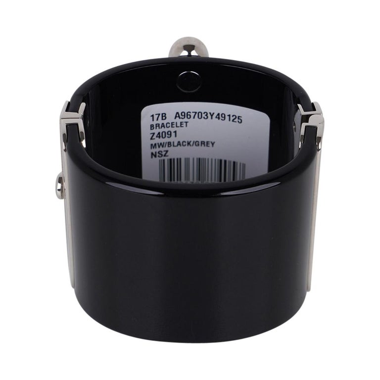 Chanel Strass Crystal Jeweled Cuff Black Resin Bracelet New w/Box For ...