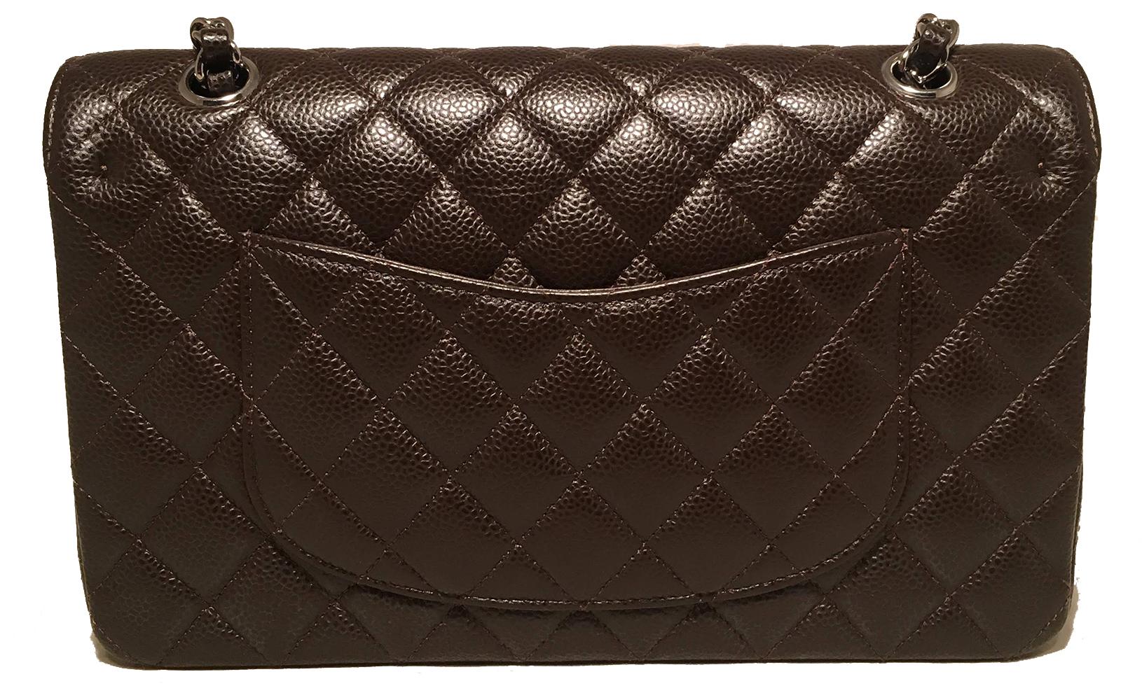 Chanel Brown Caviar Medium 10inch 2.55 Double Flap Classic Shoulder Bag ...
