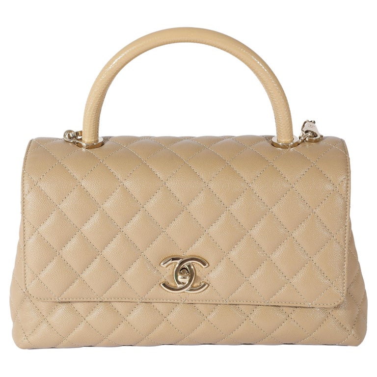 Chanel Brown Caviar Medium Coco Top Handle For Sale at 1stDibs