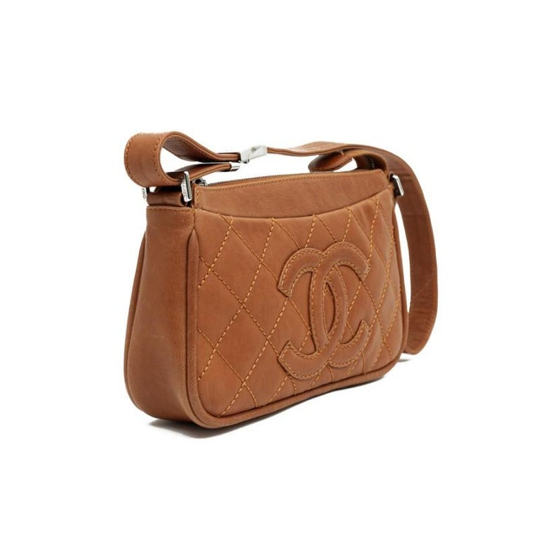 CHANEL Brown Leather Bag For Sale at 1stDibs
