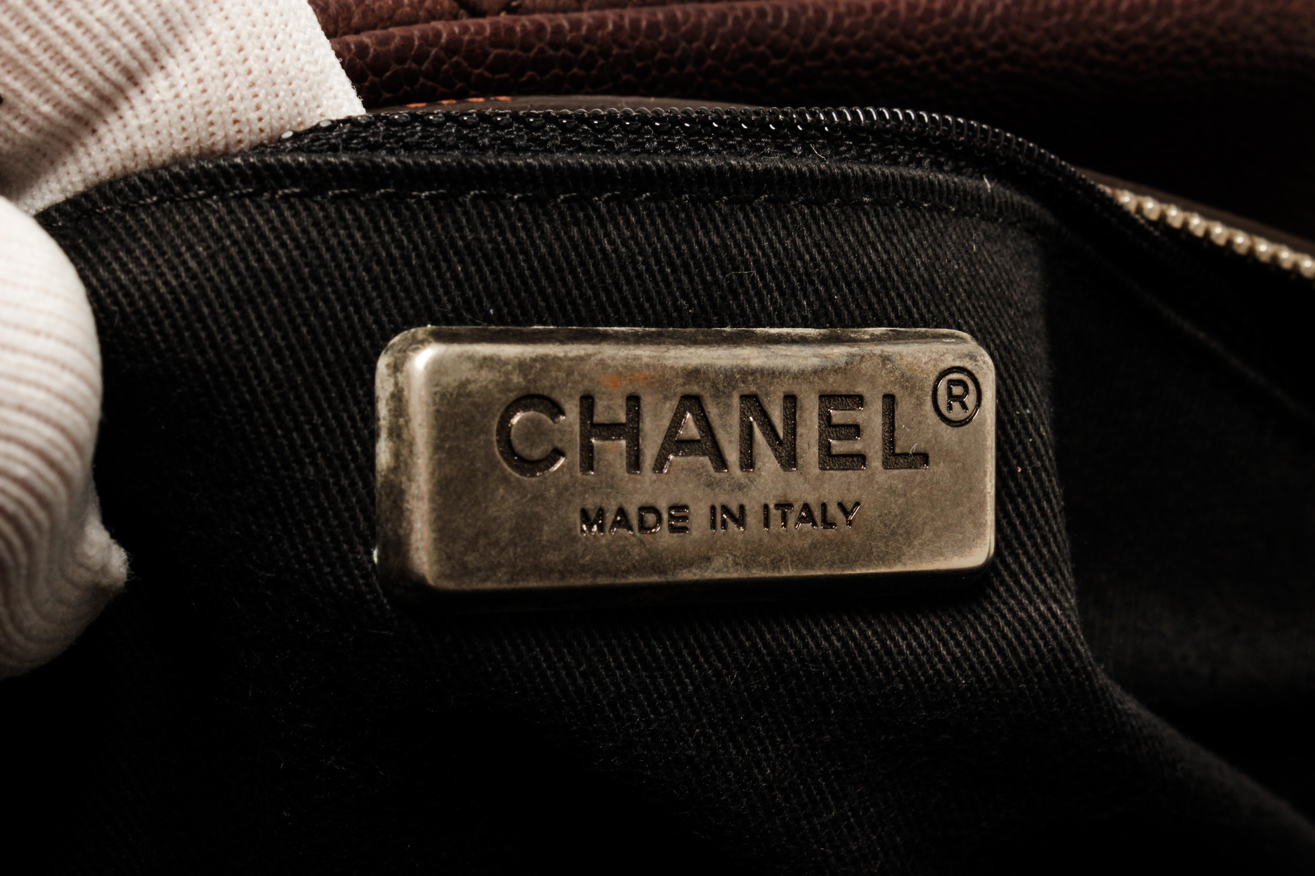 Chanel Brown Leather CC Handbag at 1stDibs