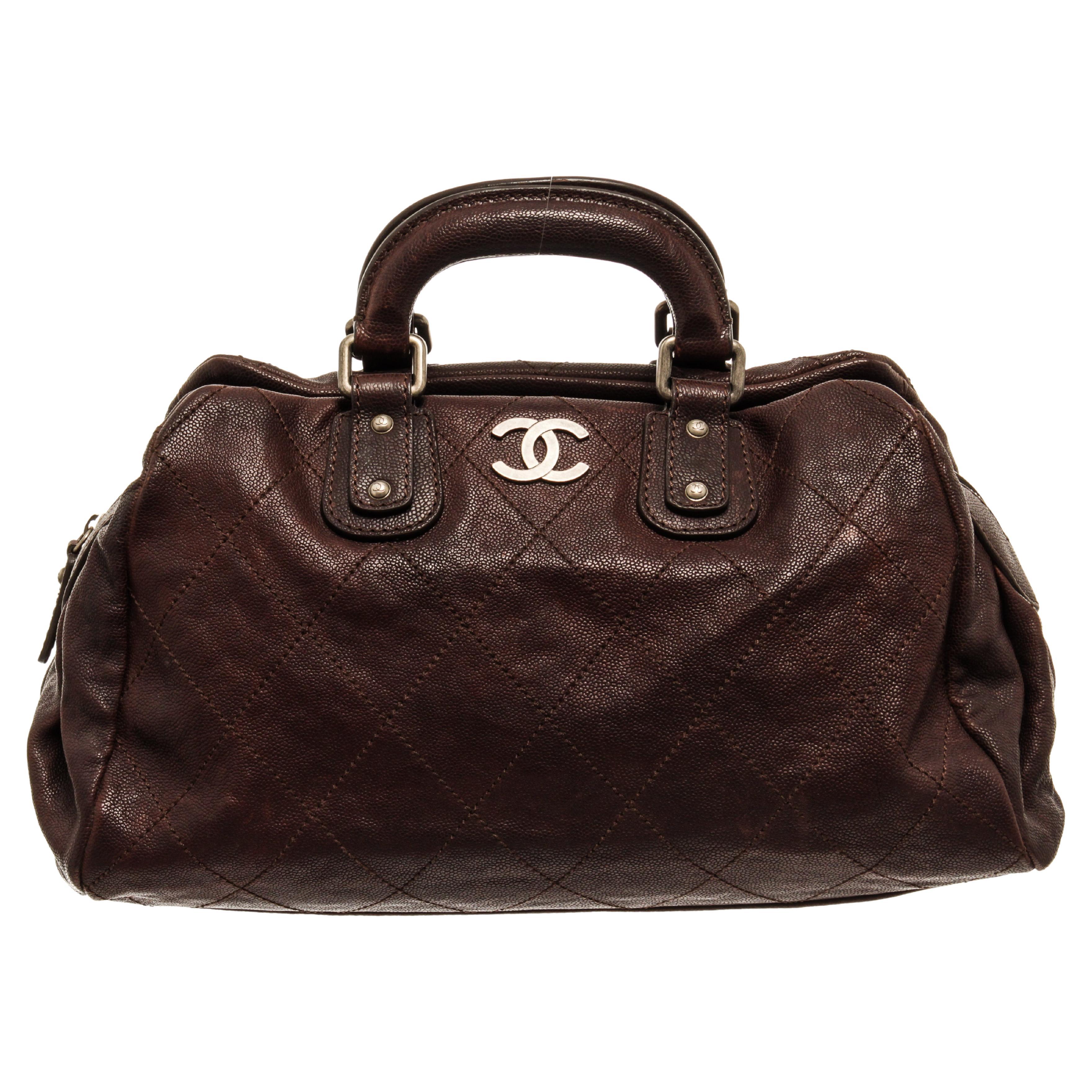 Chanel Black Calfskin Leather CC Doctor Bag at 1stDibs