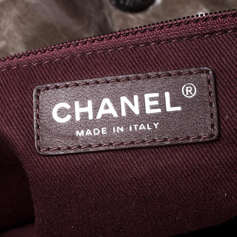 Chanel Brown Metallic Leather In The Mix Tote For Sale at 1stDibs