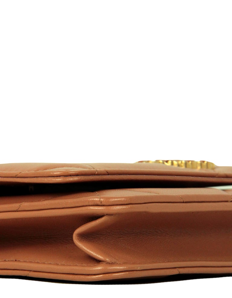 Chanel Brown Quilted 19 Wallet On Chain WOC Crossbody Bag For Sale at ...