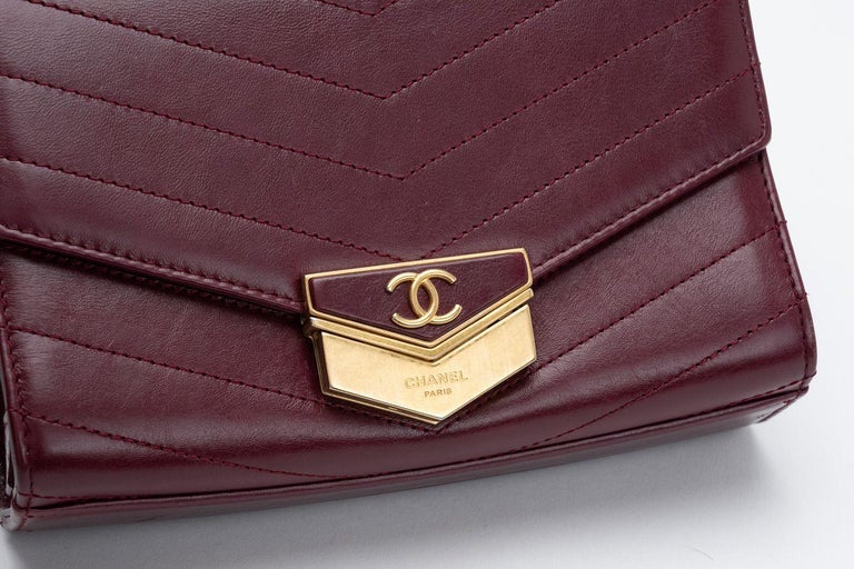 Chanel Burgundy Cross Body Bag For Sale at 1stDibs