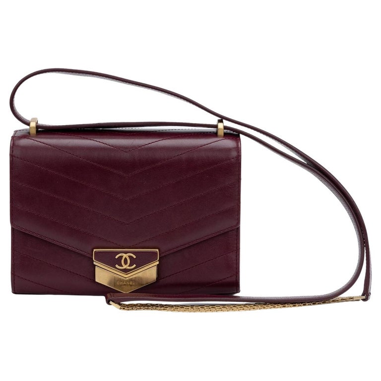 Chanel Burgundy Cross Body Bag For Sale at 1stDibs