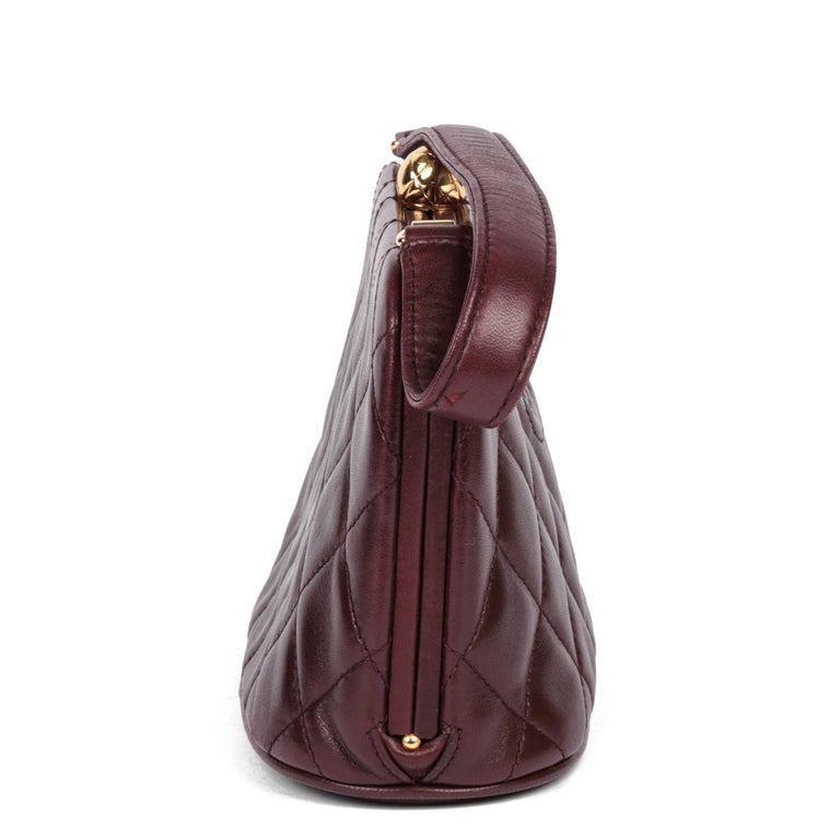 CHANEL Burgundy Quilted Lambskin Timeless Top Handle Frame Bag at 1stDibs