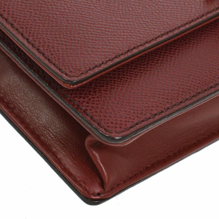 Chanel Burgundy Red Leather Gold Wallet on Chain WOC Evening Shoulder ...