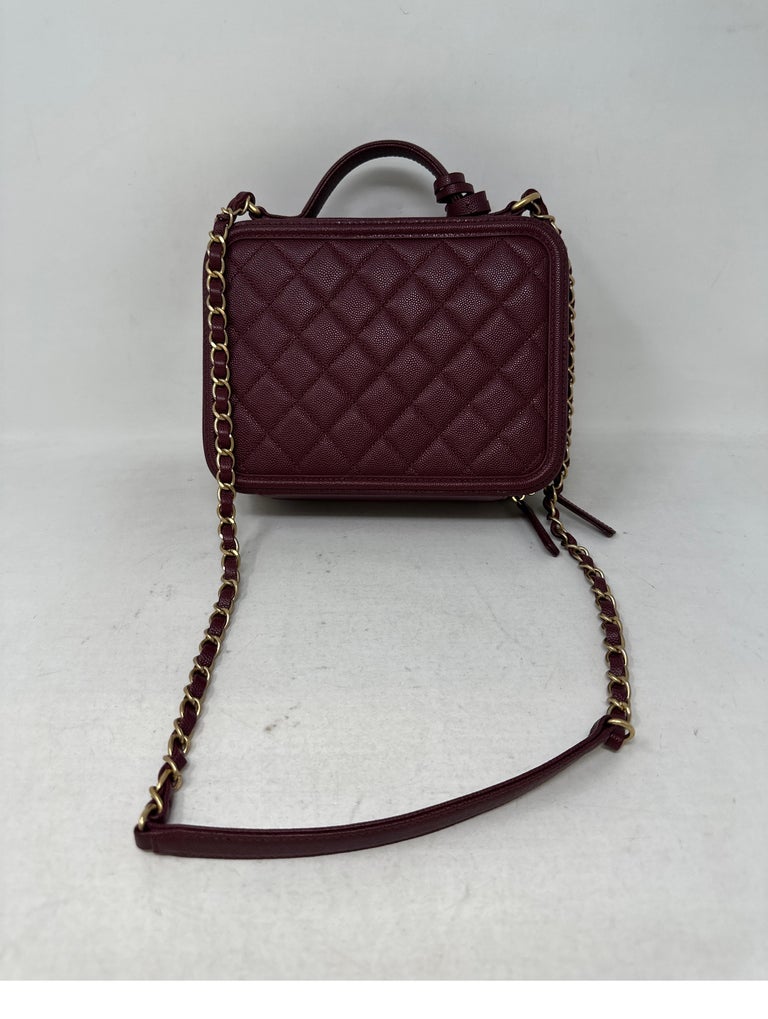 Chanel Burgundy Vanity Bag For Sale at 1stDibs