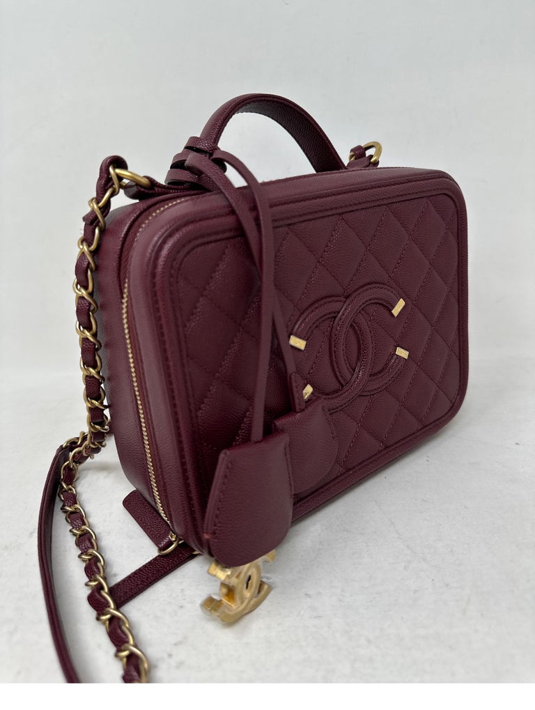 Chanel Burgundy Vanity Bag For Sale at 1stDibs
