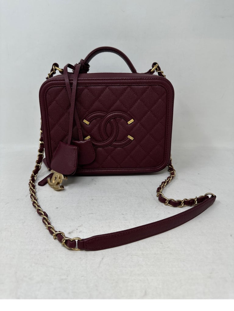 Chanel Burgundy Vanity Bag For Sale at 1stDibs