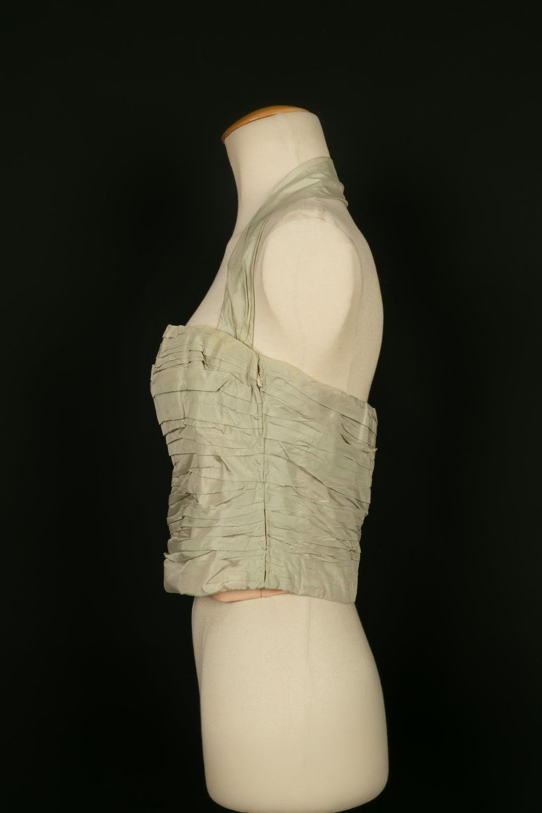 Chanel Bustier Silk Top and Stole Haute Couture For Sale at 1stDibs