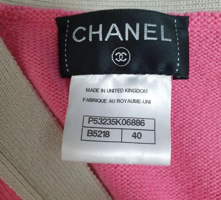 Chanel Button Belted Pink Cashmere Cardigan For Sale at 1stDibs