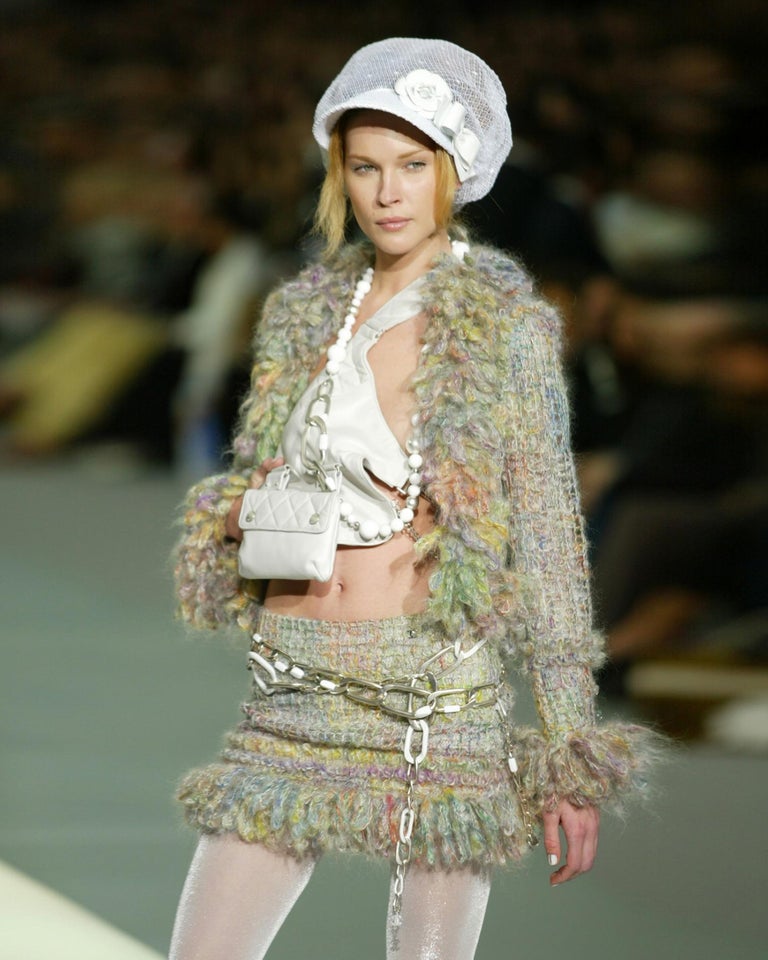 Chanel by Karl Lagerfeld open-knit multicoloured mohair skirt suit, fw ...
